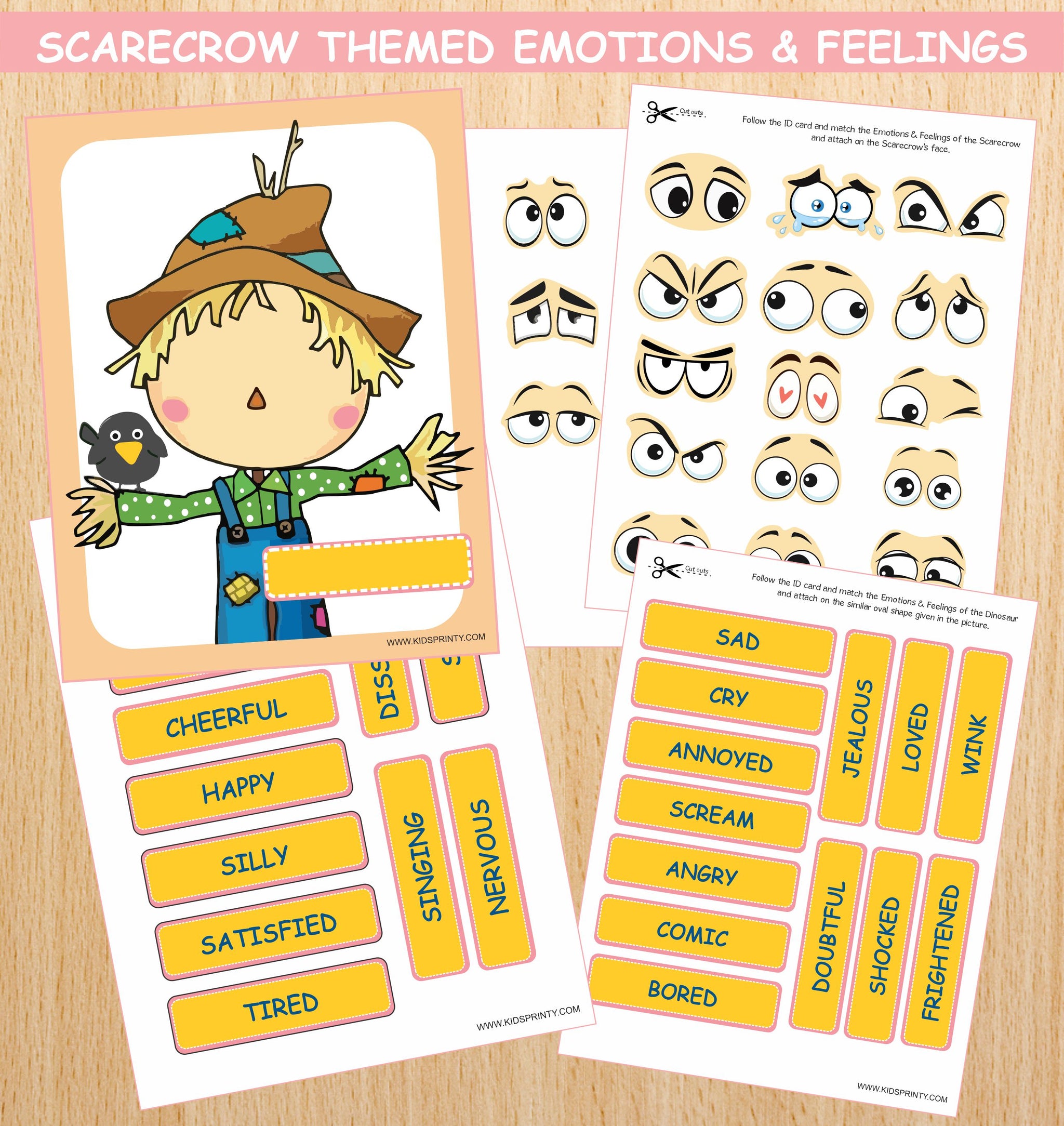 Scarecrow Emotion Activity Sheets – Kids Printy